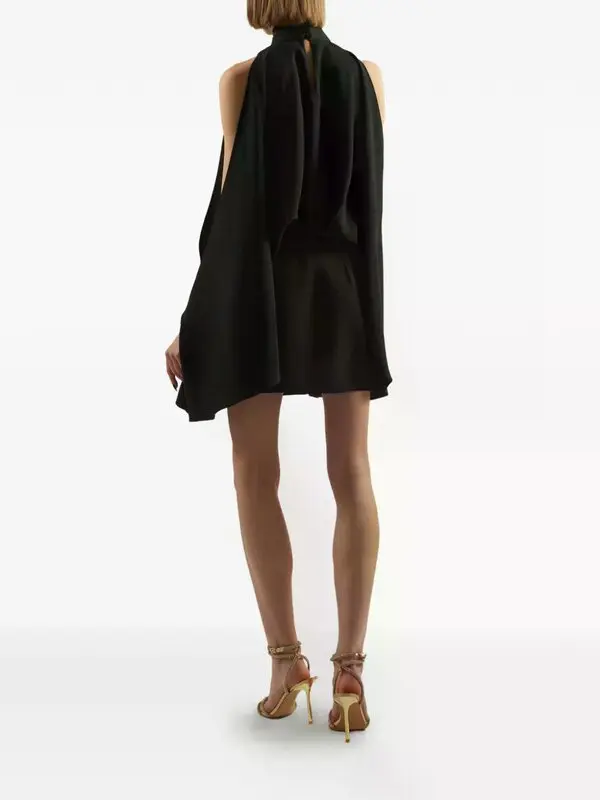 TALLER MARMO Bacall High-neck Open-sleeve Dress - Black