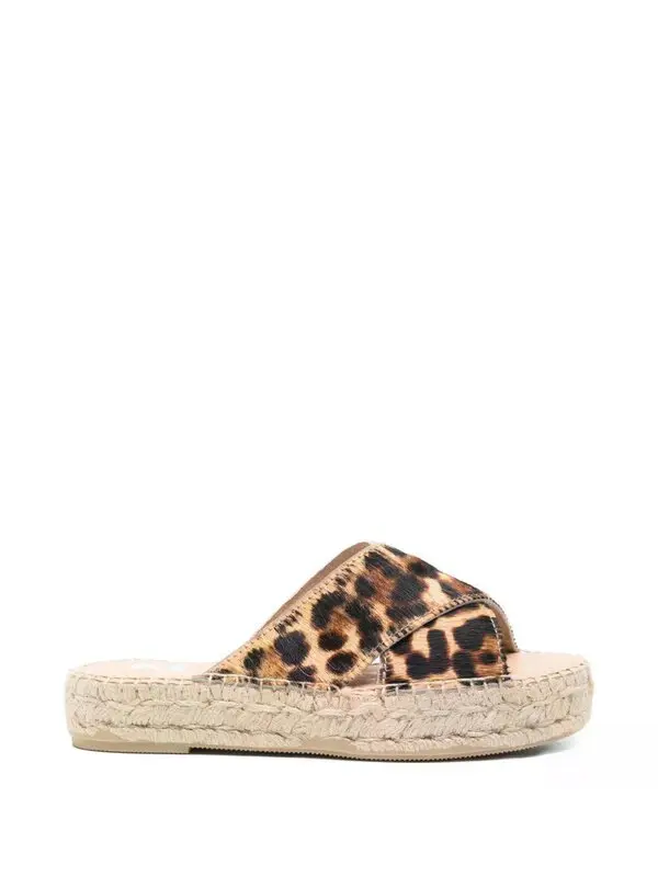 Manebí Criss-cross Leopard-print Espadrilles