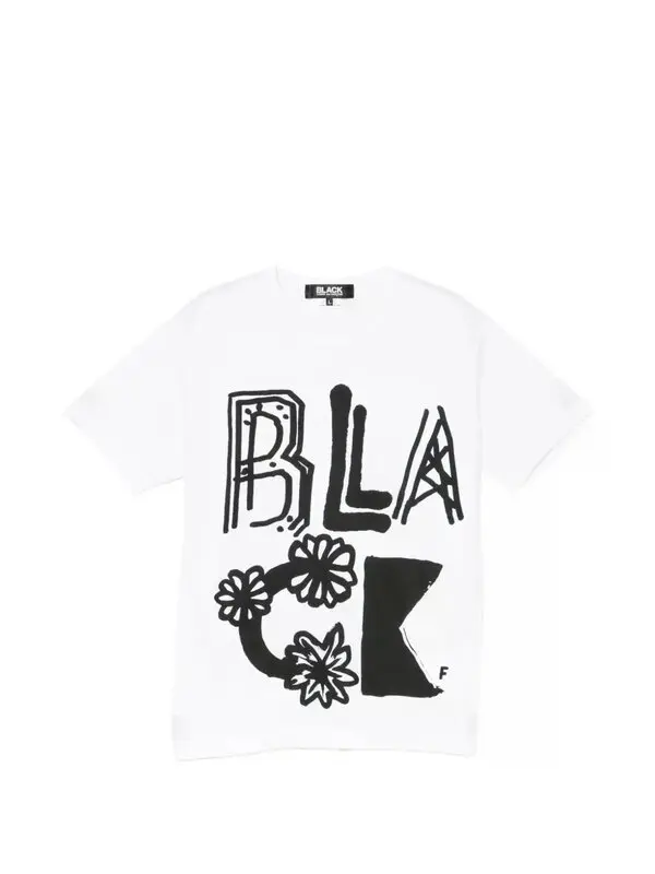 Comme Des Garçons Graphic Print Round-neck T-shirt - White
