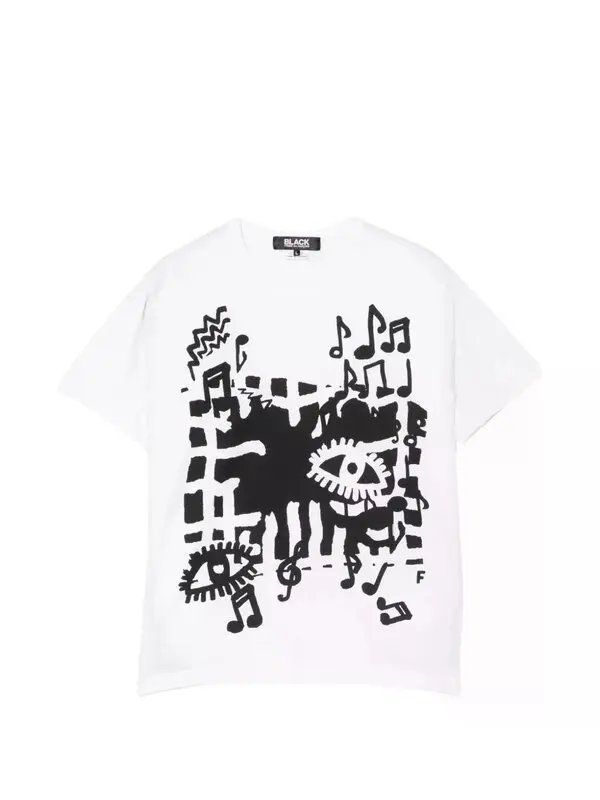 Comme Des Garçons Graphic Print Round-neck T-shirt - White
