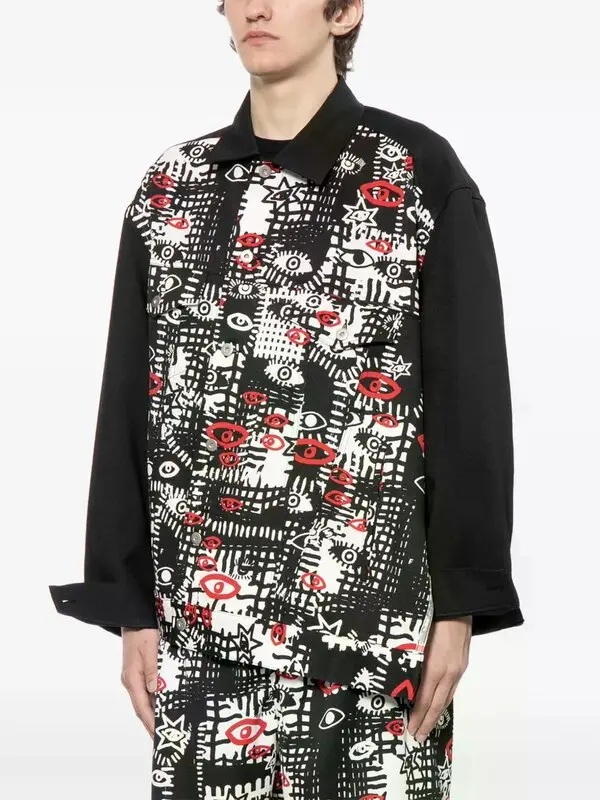 Comme Des Garçons Graphic Print Long-sleeve Shirt Jacket