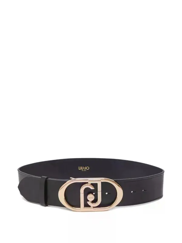Liu Jo Oval-monogram Leather Belt - Black
