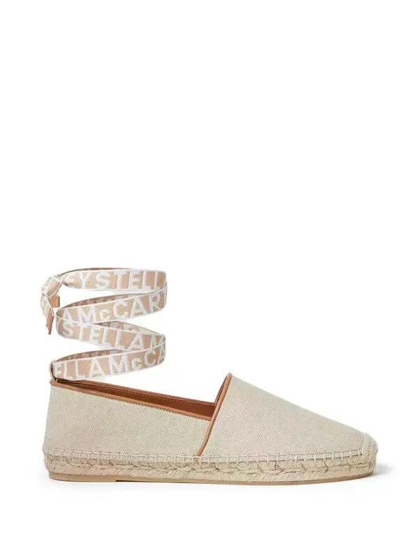 Stella McCartney Logo-lettering Flat Espadrilles - Neutrals