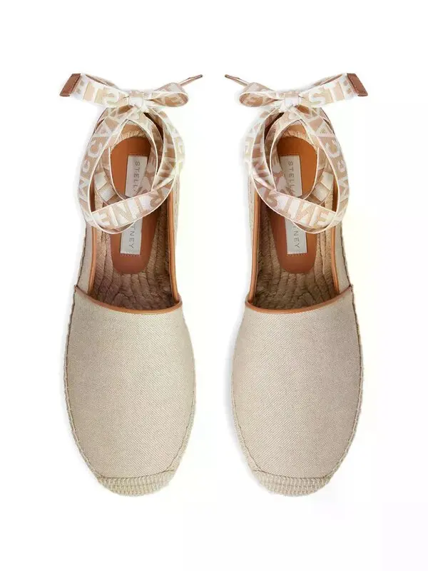 Stella McCartney Logo-lettering Flat Espadrilles - Neutrals