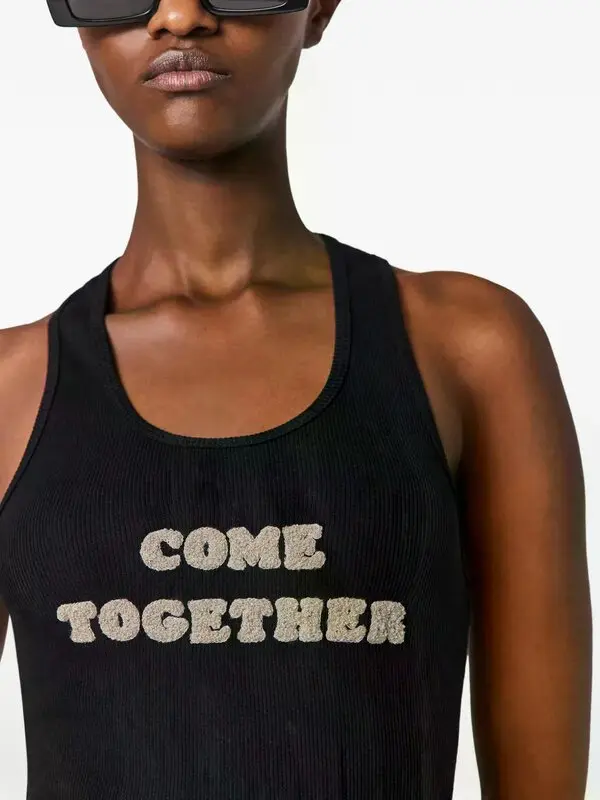 Stella McCartney Come Together Lettering Ribbed Tank Top
