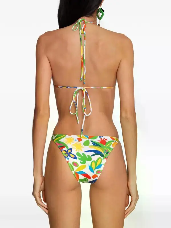 AMIR SLAMA Cut-out Floral Print Swimsuit