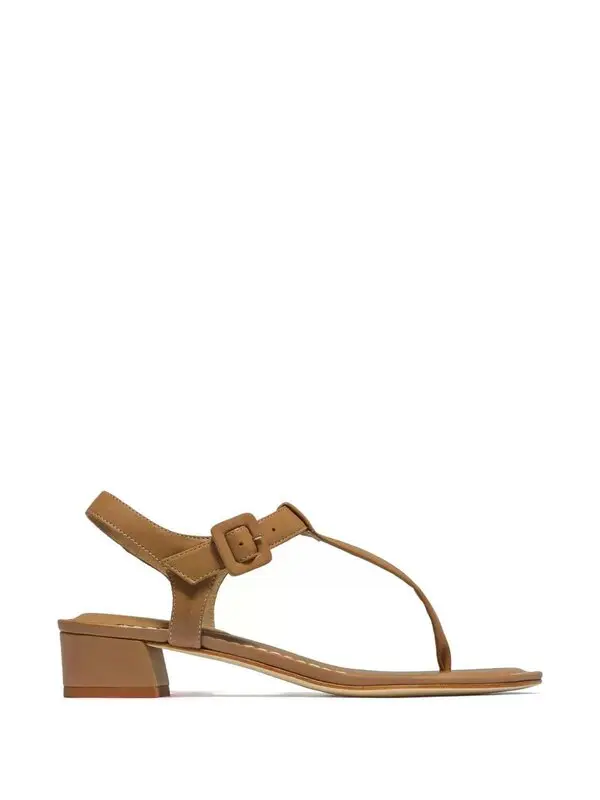 Bernardo Goyara Buckle T-strap Sandals - Neutrals