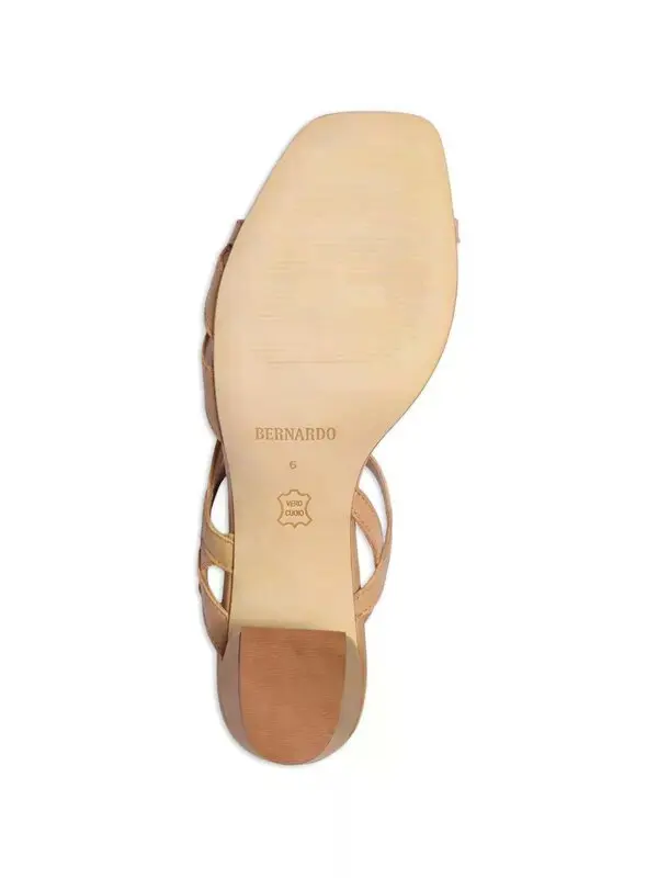 Bernardo Gyoda Square-toe Strappy Block Heel Sandals - Neutrals