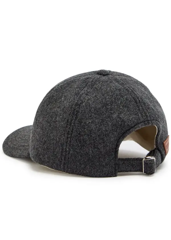Loewe Anagram Leather And Wool-blend Cap