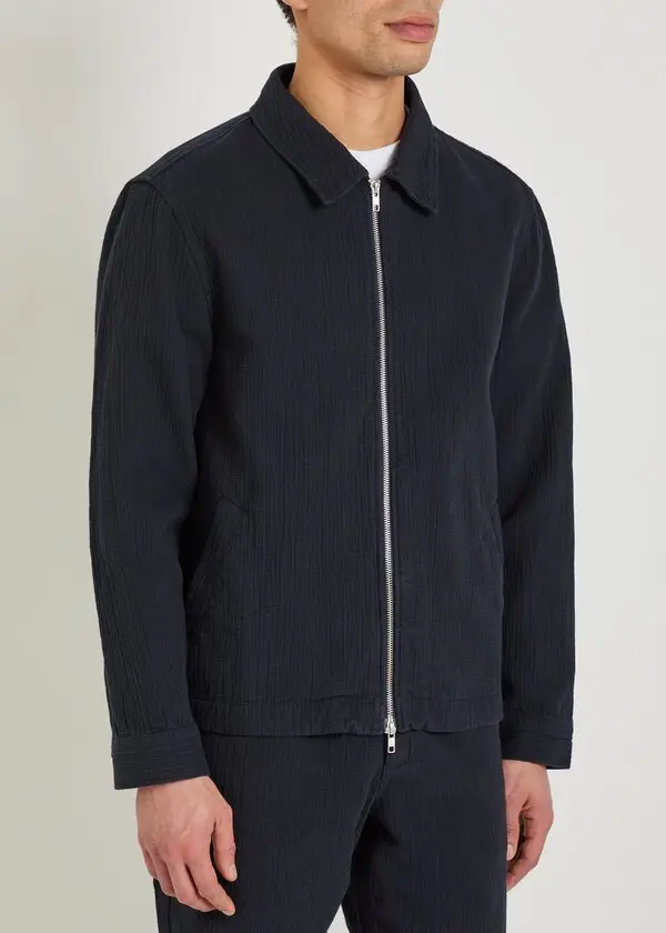 WAX LONDON Eldon Crinkled Cotton And Linen-blend Jacket