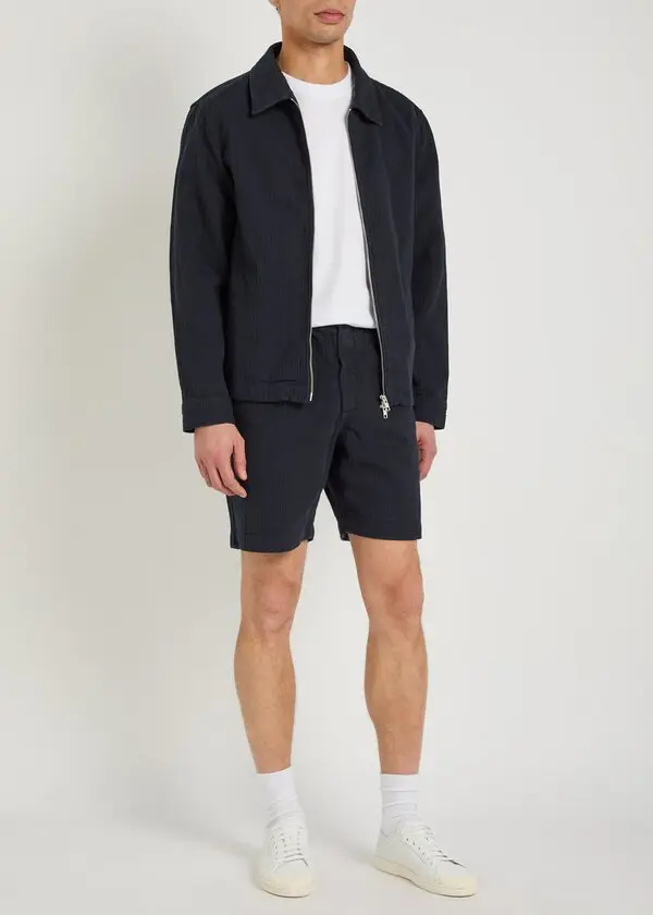 WAX LONDON Eldon Crinkled Cotton And Linen-blend Jacket
