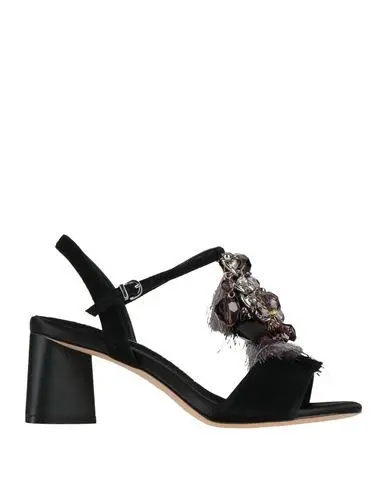 LUCIANO BARACHINI Sandals Size Leather - Black