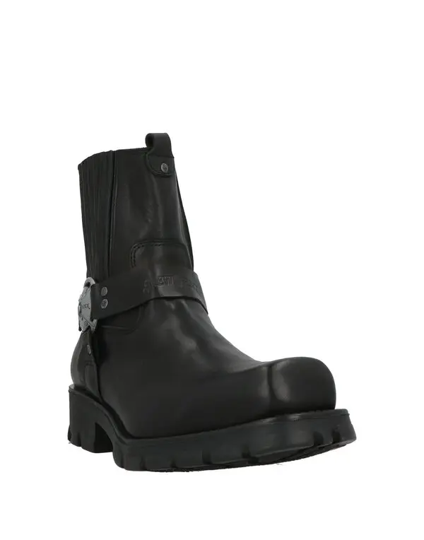 NEW ROCK Leather Biker Ankle Boots