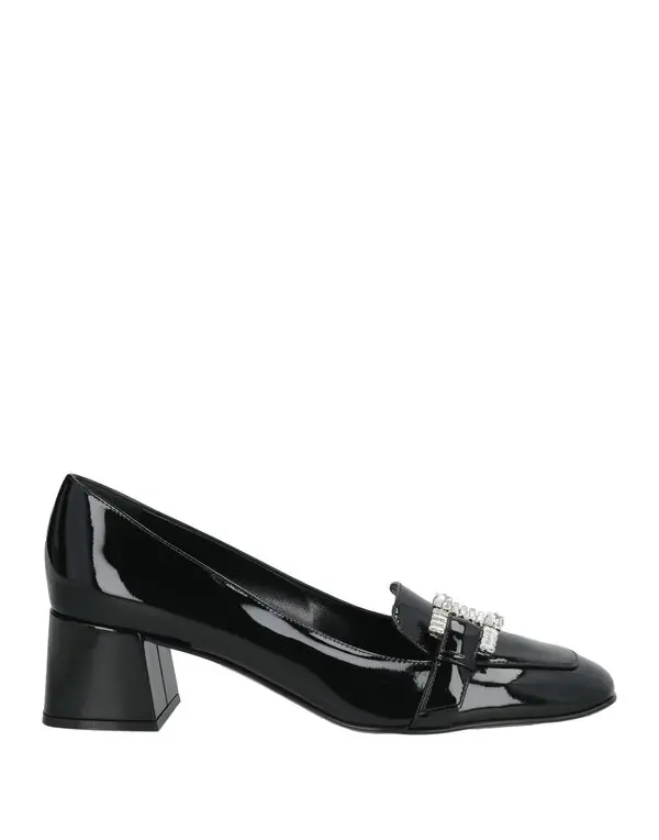 SERGIO ROSSI Patent Leather Loafers With Crystal Appliqués