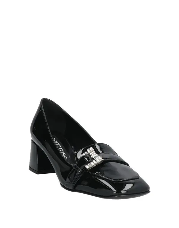 SERGIO ROSSI Patent Leather Loafers With Crystal Appliqués