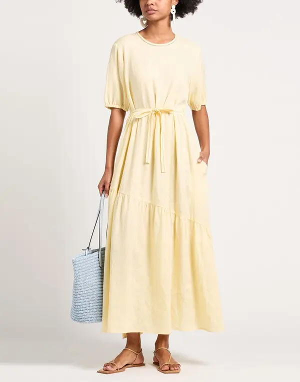 Peserico Linen Maxi Dress With Belt