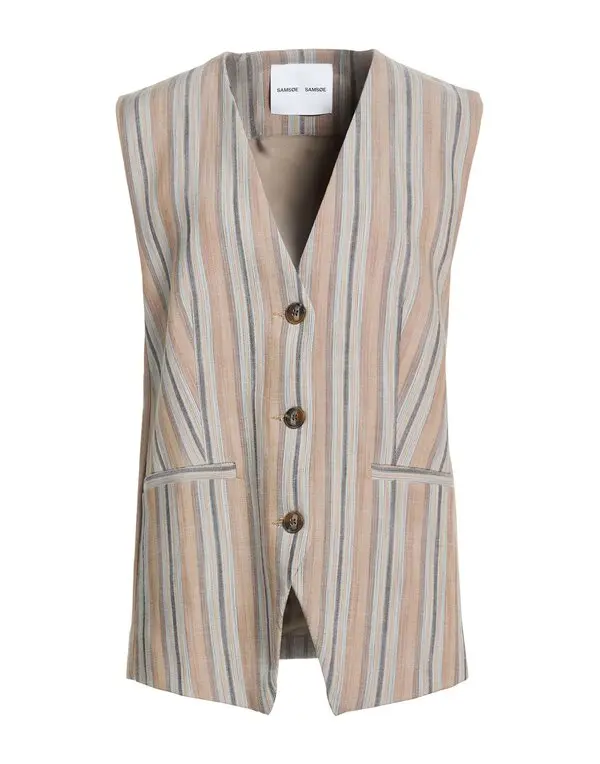 SAMSØE Φ SAMSØE Samsøe Samsøe Single-breasted Striped Jacquard Vest