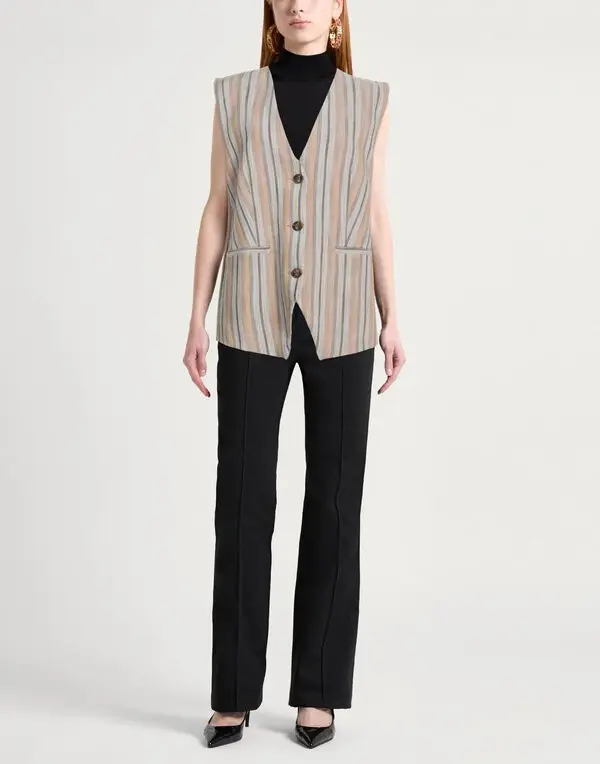 SAMSØE Φ SAMSØE Samsøe Samsøe Single-breasted Striped Jacquard Vest