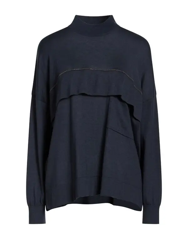 Brunello Cucinelli Turtleneck Cashmere, Silk, And Brass Top
