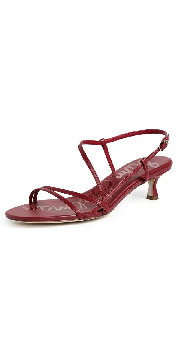 Sam Edelman Cora Kitten Heel Sandals - Deep Scarlet