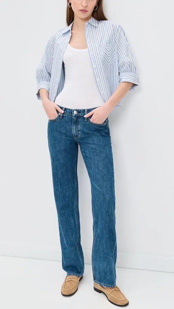 Rag & Bone Harlow Low-rise Straight Jeans - Park