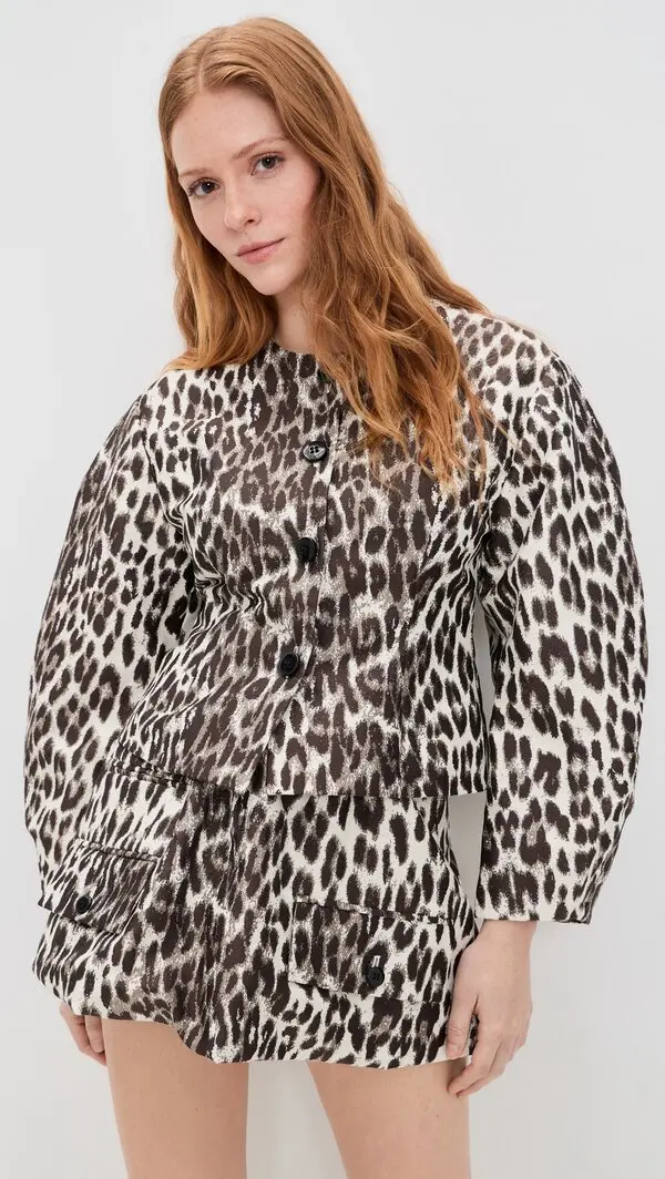 Baum Und Pferdgarten Leopard Print Button-up Jacket