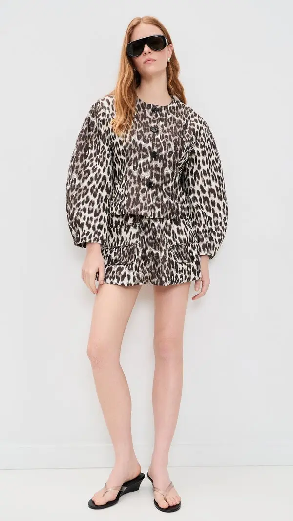Baum Und Pferdgarten Leopard Print Button-up Jacket