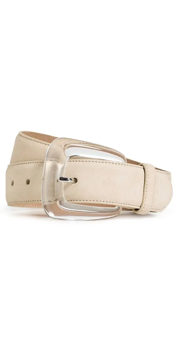 Veronica Beard Suede Resin Arch Belt - Stone Khaki