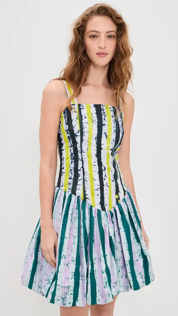 BUSAYO Ayoife Dress In Striped Tie-dye