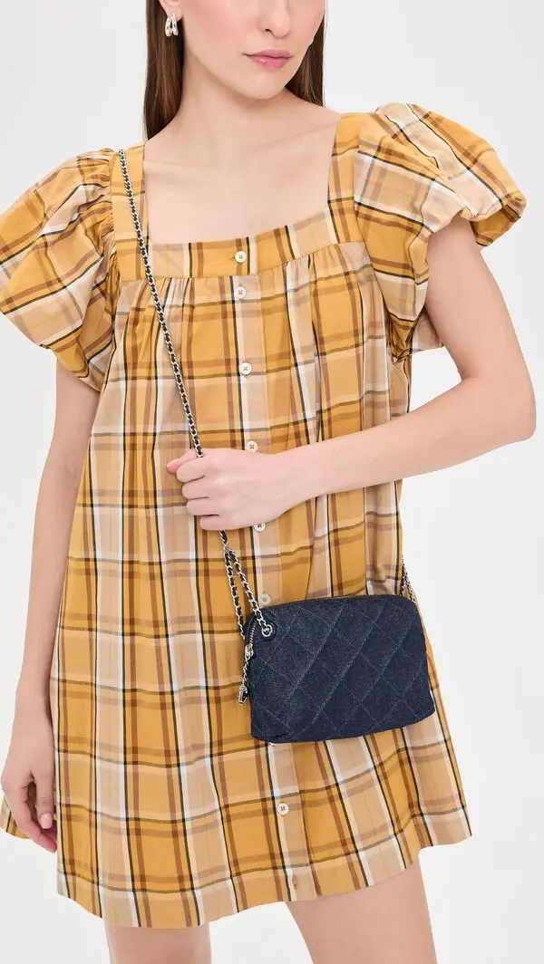 Tory Burch Fleming Denim Soft Crossbody Bag - Blue