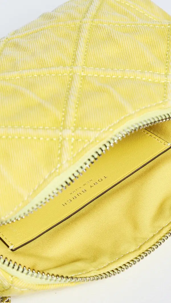 Tory Burch Fleming Denim Soft Crossbody Bag - Yellow