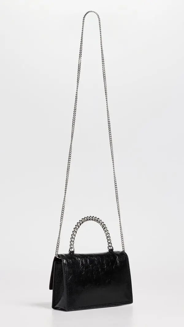 Tory Burch Kira Deconstructed Mini Top Handle Chain Wallet - Black
