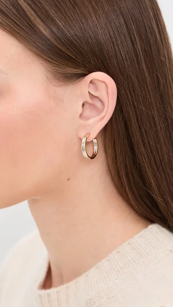JENNIFER FISHER Thread Huggy Earrings - Two-tone