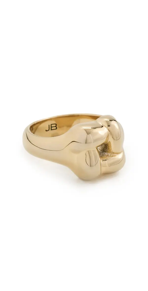 Jenny Bird Woven Square Signet Ring - High Polish Gold
