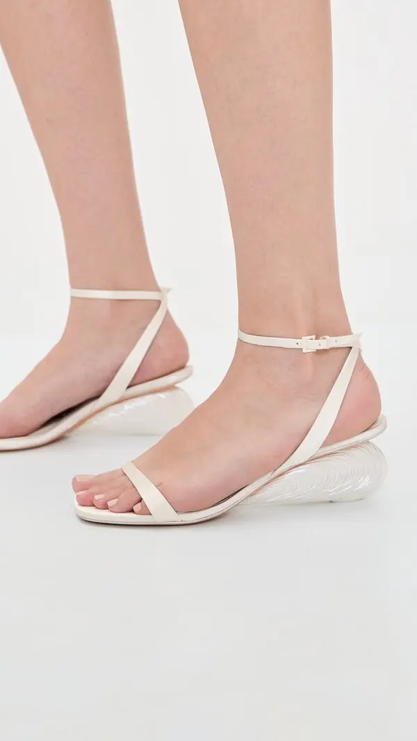 Simkhai Bridget Oyster Shell Wedge Sandals