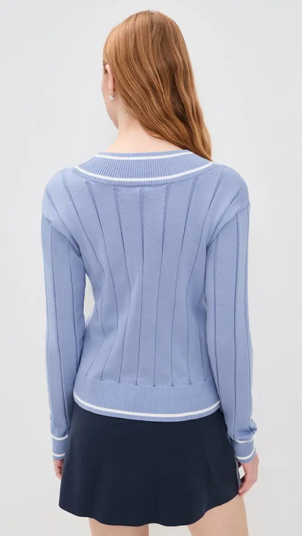 RHONE Varsity Cable Knit Sweater - Hydrangea Blue