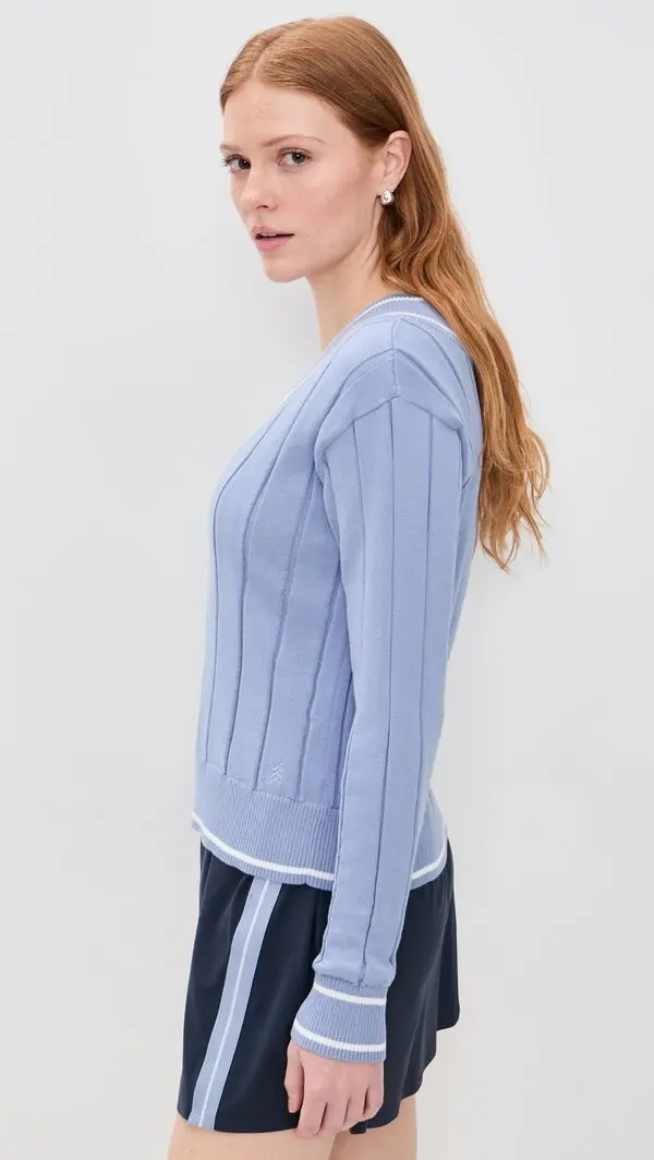 RHONE Varsity Cable Knit Sweater - Hydrangea Blue