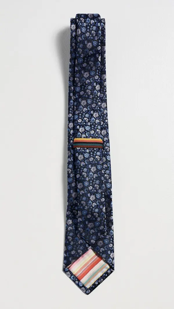 Paul Smith All Over Floral Tie - Navy