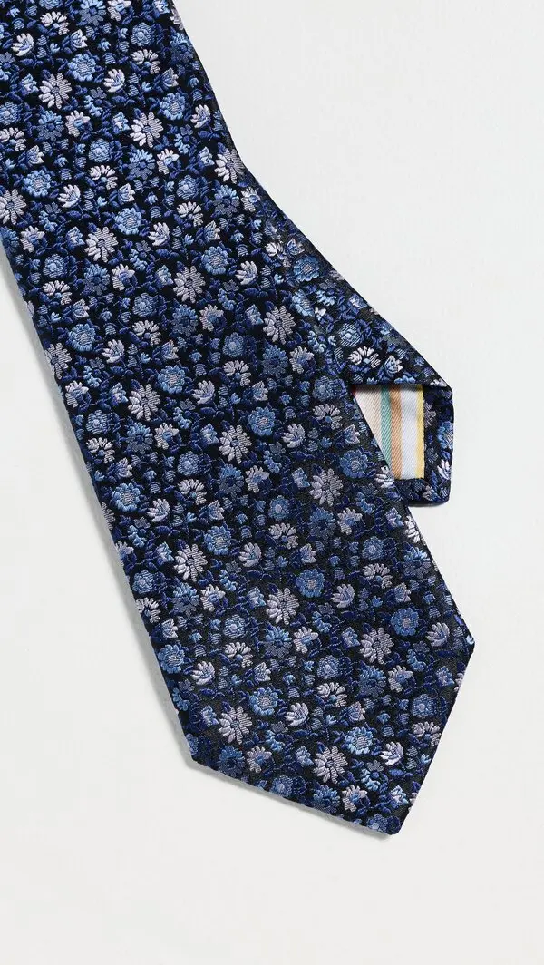 Paul Smith All Over Floral Tie - Navy