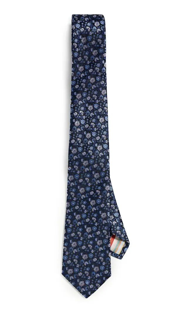 Paul Smith All Over Floral Tie - Navy