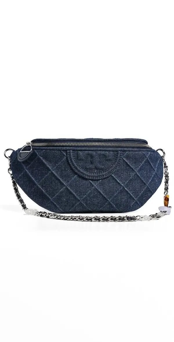 Tory Burch Fleming Denim Charm Belt Bag