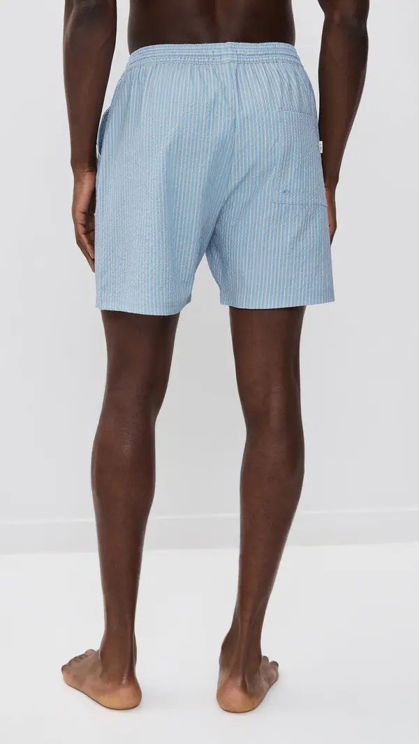 LES DEUX Stan Stripe Seersucker Swim Shorts - Allure