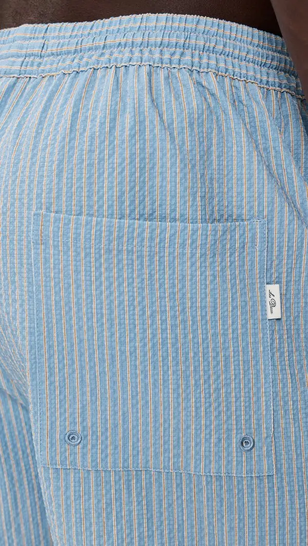 LES DEUX Stan Stripe Seersucker Swim Shorts - Allure