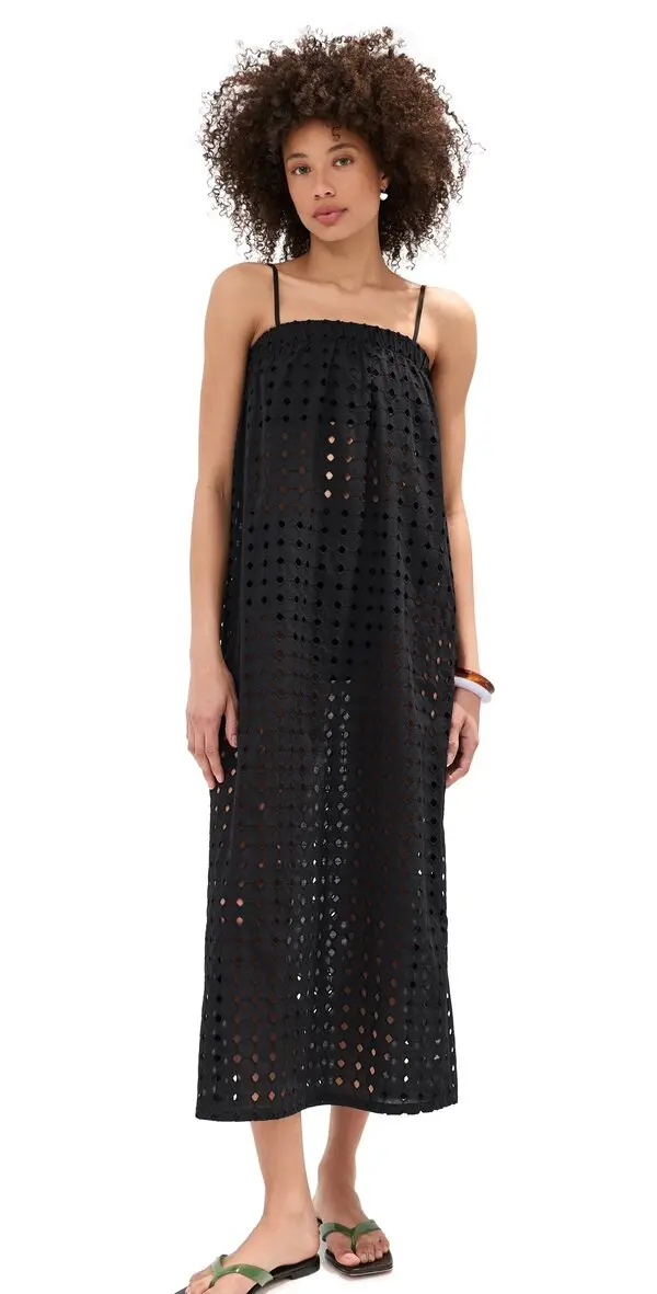 LE BOP Camille Maxi Dress - Black Eyelet