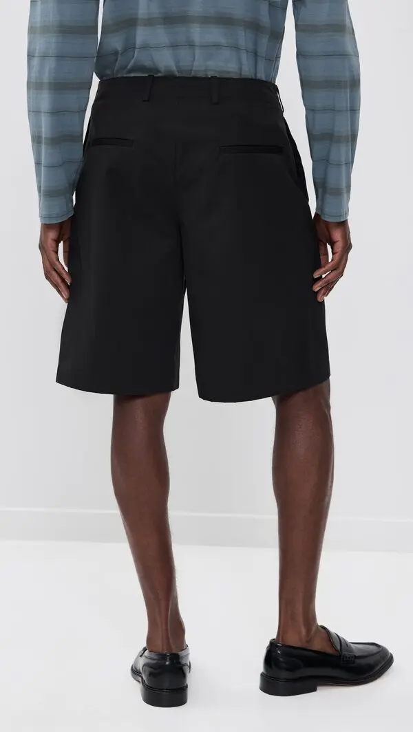 Our Legacy Pleated Shorts - Studio Black Micro Canvas