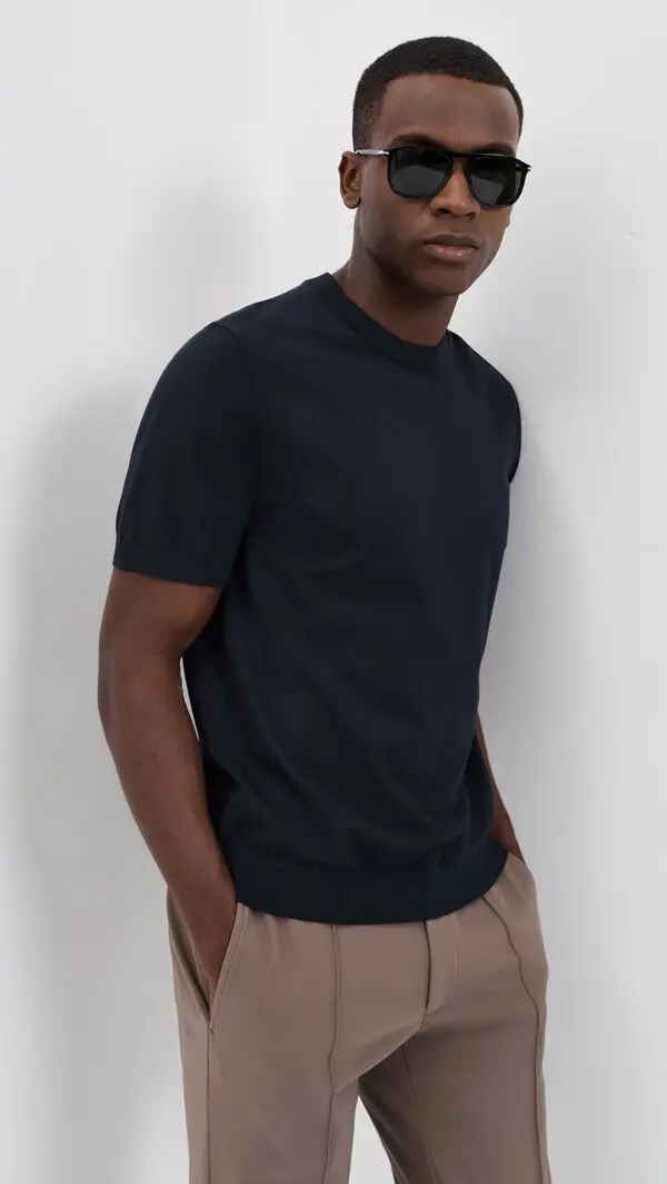 Theory Light Bilen Knit Soris Tee - Dark Eclipse