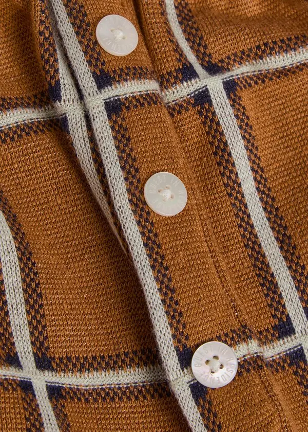 Guest In Residence Picnic Plaid Silk And Linen-blend Shorts - Brown