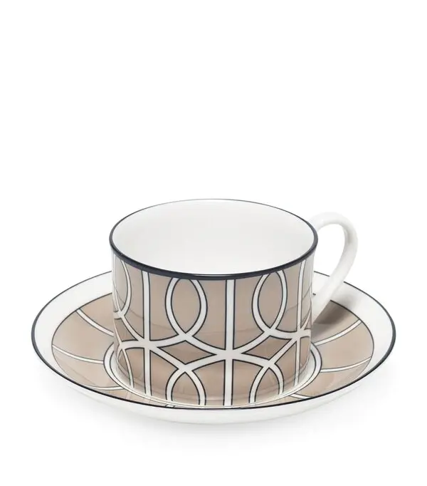 O.W.LONDON Loop Teacup And Saucer - Nude