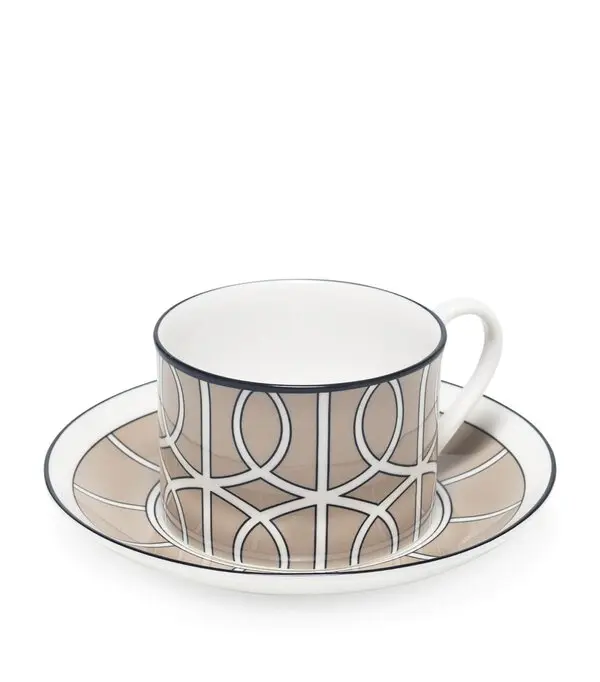 O.W.LONDON Loop Teacup And Saucer - Nude