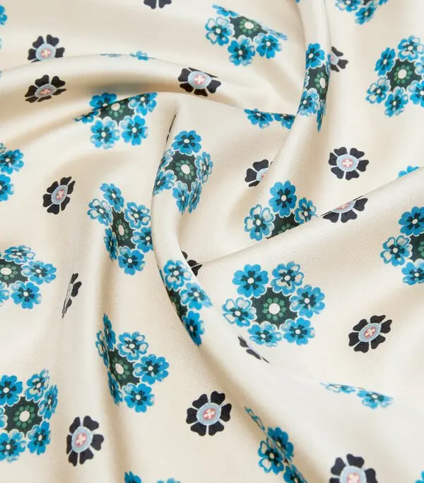 Max Mara Silk Twill Floral Scarf